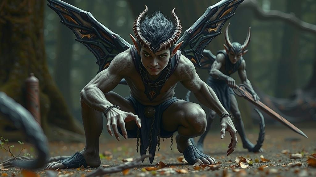 Mysterious Fae Assassin Exudes Dark Elegance - AI Art