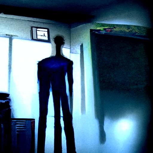 Tall slender person standing in the corner of room - AI Generated ...