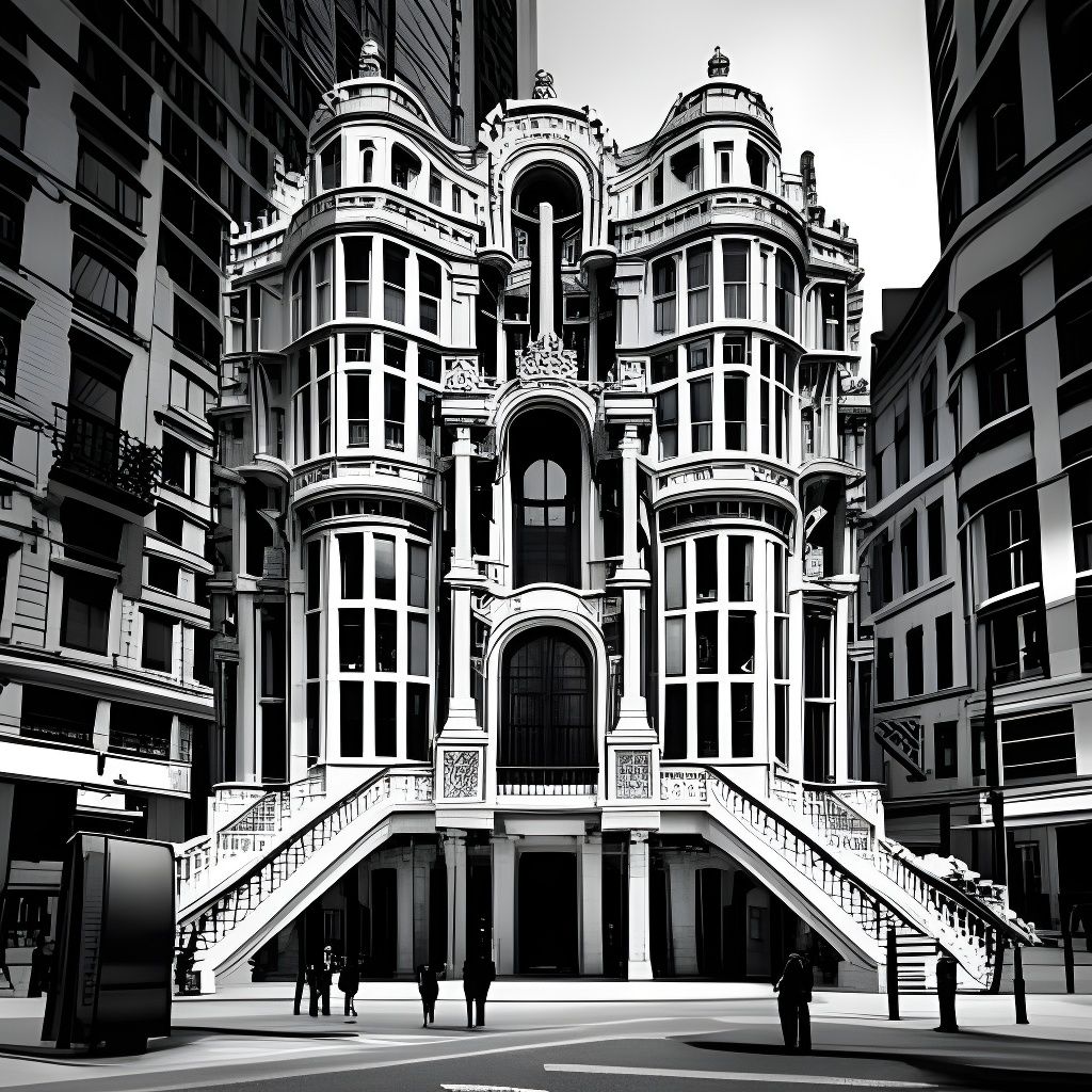 Postmodern architecture building made of bones. digital art Dadaism by ...