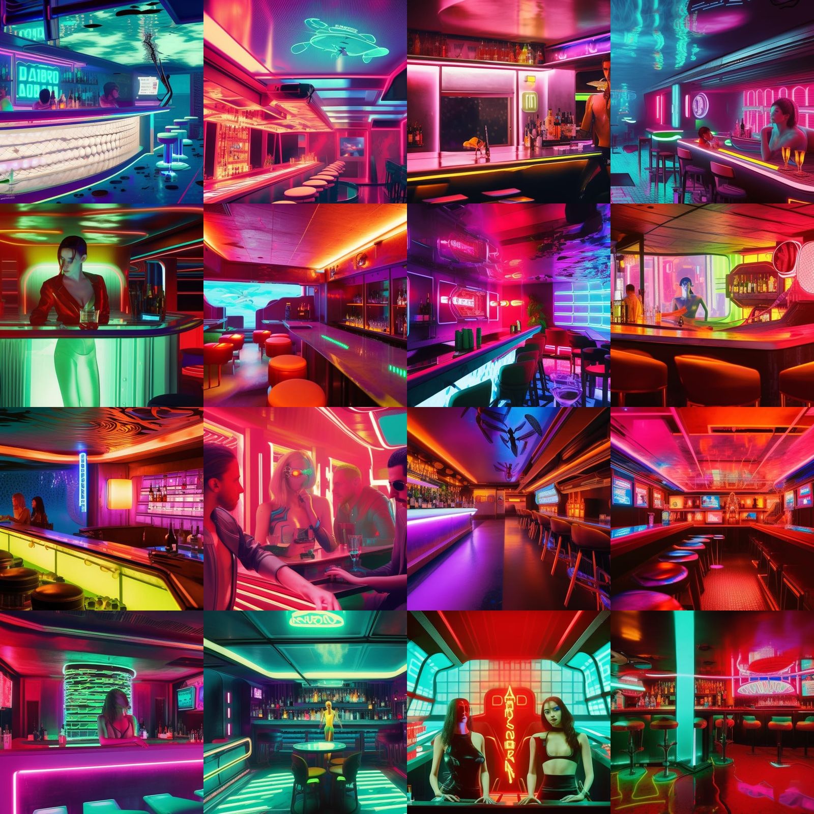 Dragonfly in an underwater bar drinking a cocktail cyberpunk 2099 blade ...