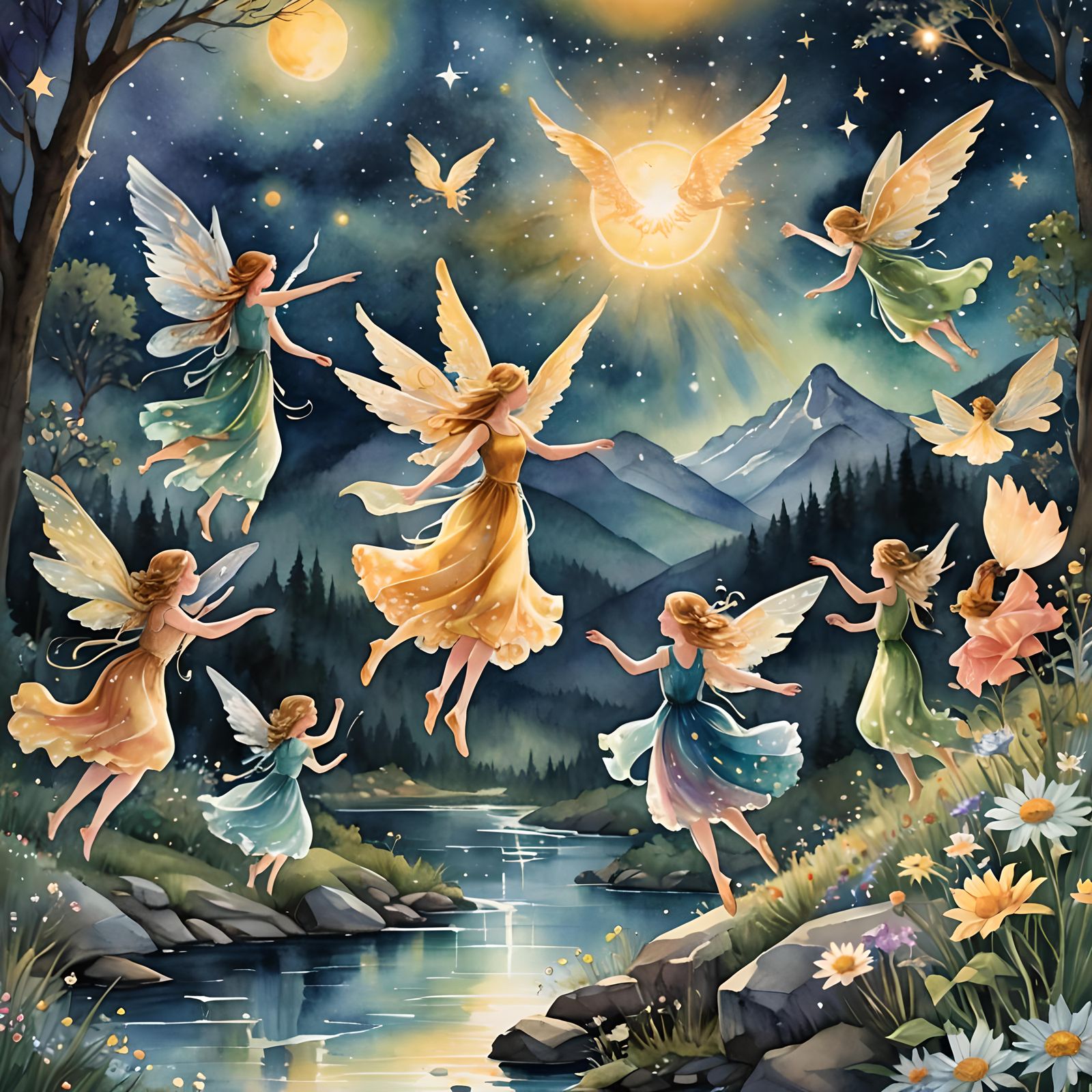 Dancing Fae - AI Generated Artwork - NightCafe Creator