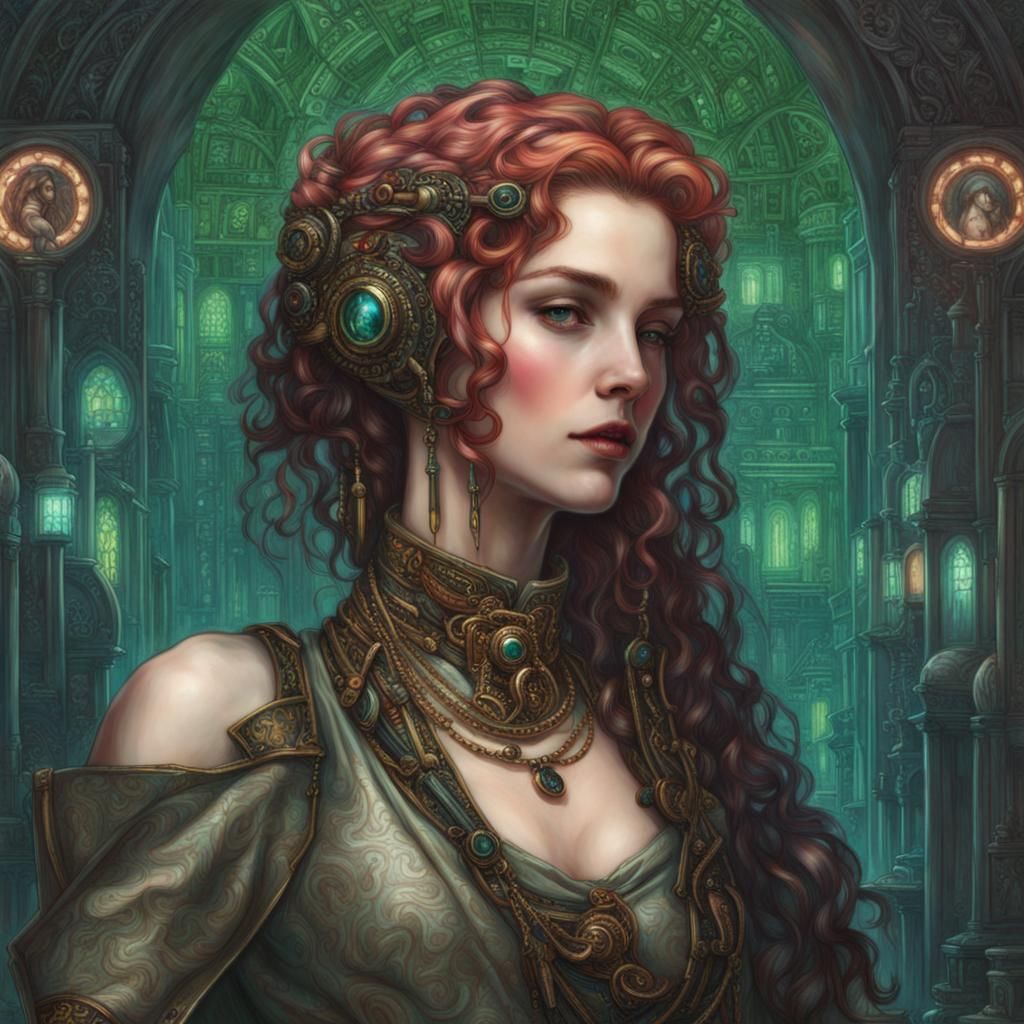 pre raphaelite proserpine cyberpunk - AI Generated Artwork - NightCafe ...