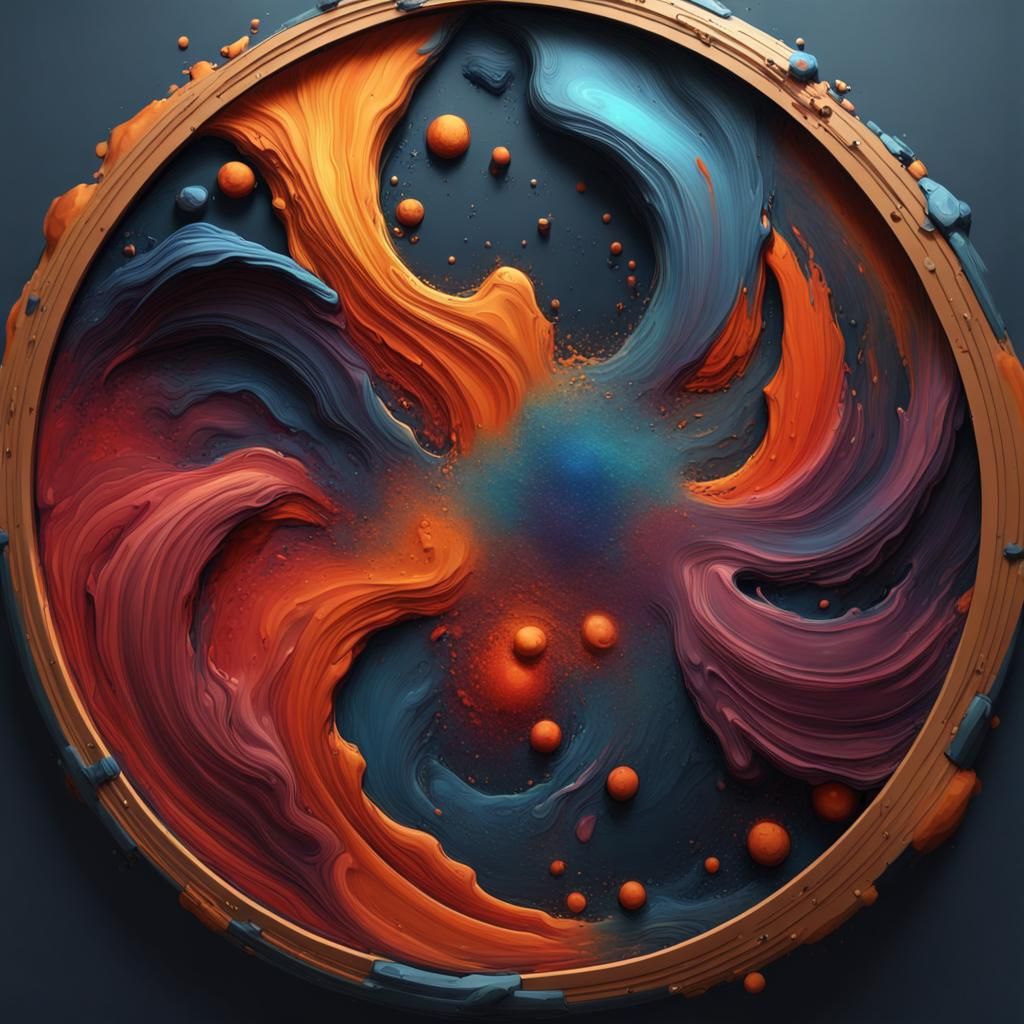 Modern artistic circular painting design, beautiful color painting - AI ...