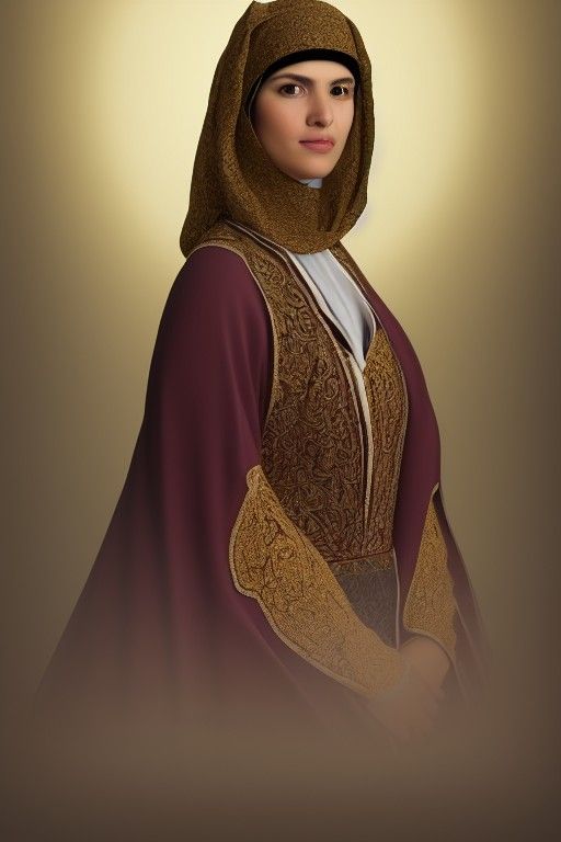 Portrait of a beautiful Arab Muslim woman in Medieval Spanish costume ...