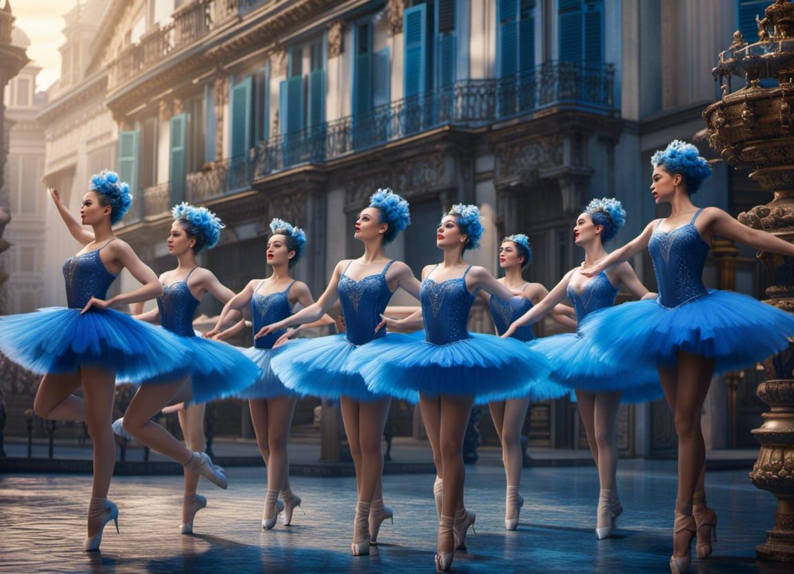 Blue Dancers - AI Generated Artwork - NightCafe Creator