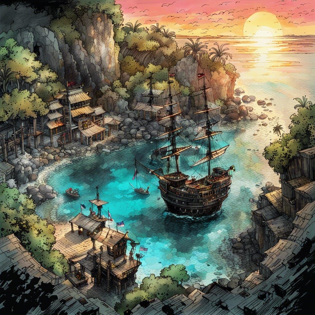 Tropical Pirate's Haven : r/nightcafe