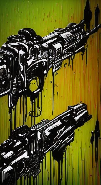 Melting Guns - AI Generated Artwork - NightCafe Creator