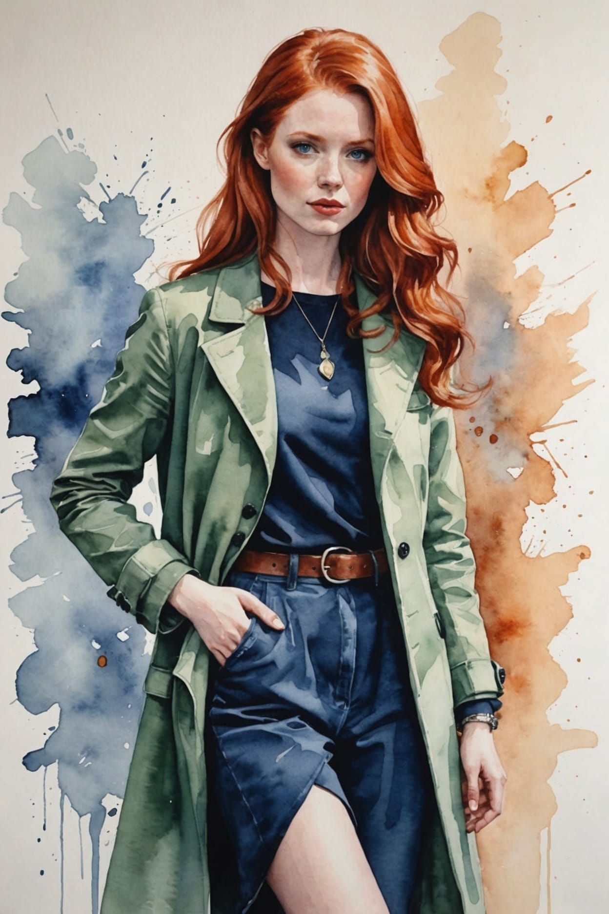 full body portrait redhead - AI Generated Artwork - NightCafe Creator