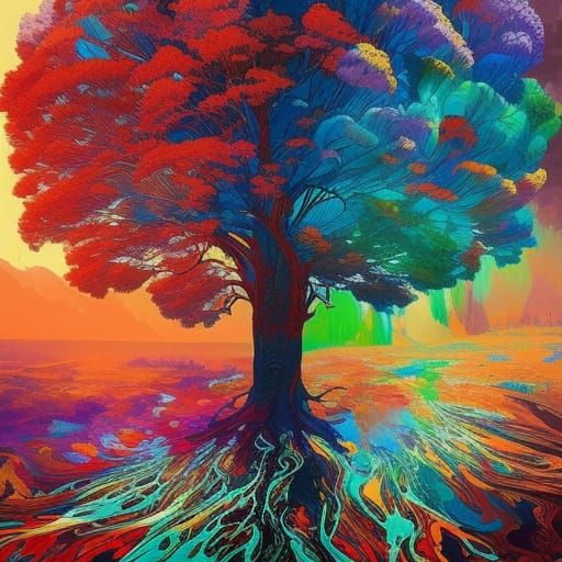 Tree of Color - AI Generated Artwork - NightCafe Creator