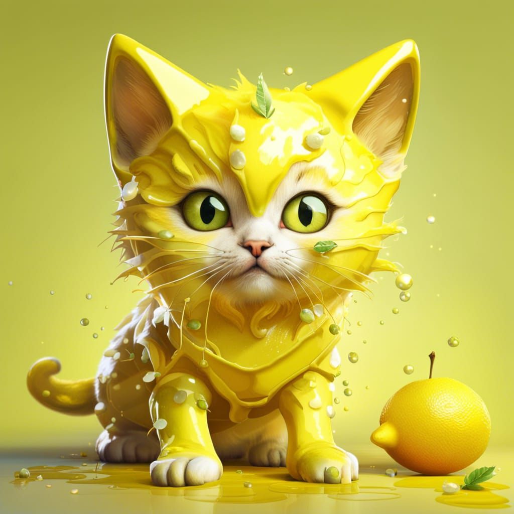 Lemon Kitty - AI Generated Artwork - NightCafe Creator
