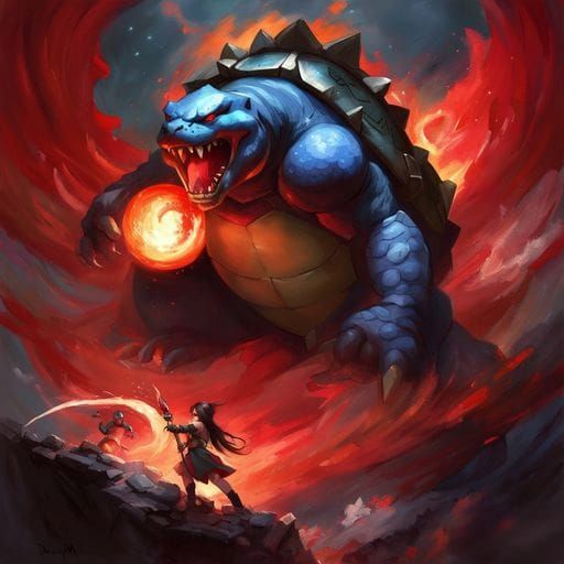 Blastoise fire-type 4 - AI Generated Artwork - NightCafe Creator