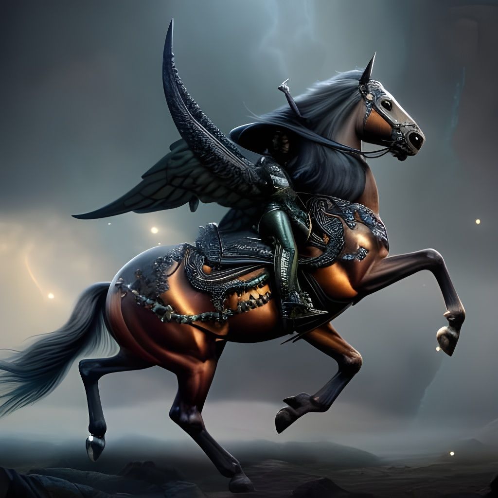 Bio-mechanical Horse - AI Generated Artwork - NightCafe Creator