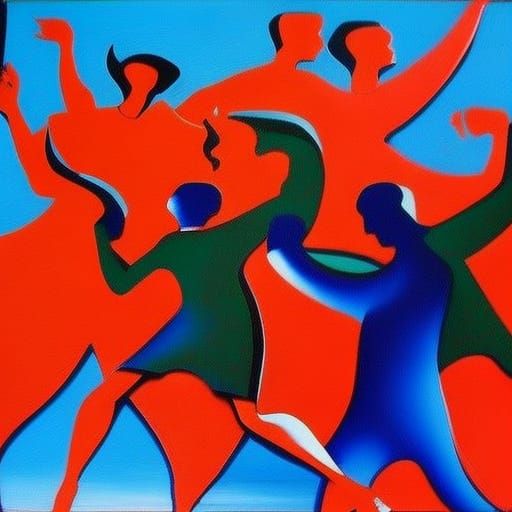 "Dancing In The Street" in the style of post-modern post-expressionist ...