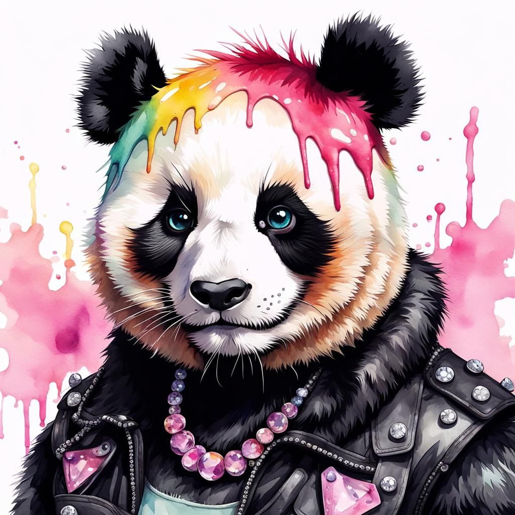 'Punky Panda' v.3/3 ~ Evolved from @ArtAIJB s 'The Candy Punk' - AI ...