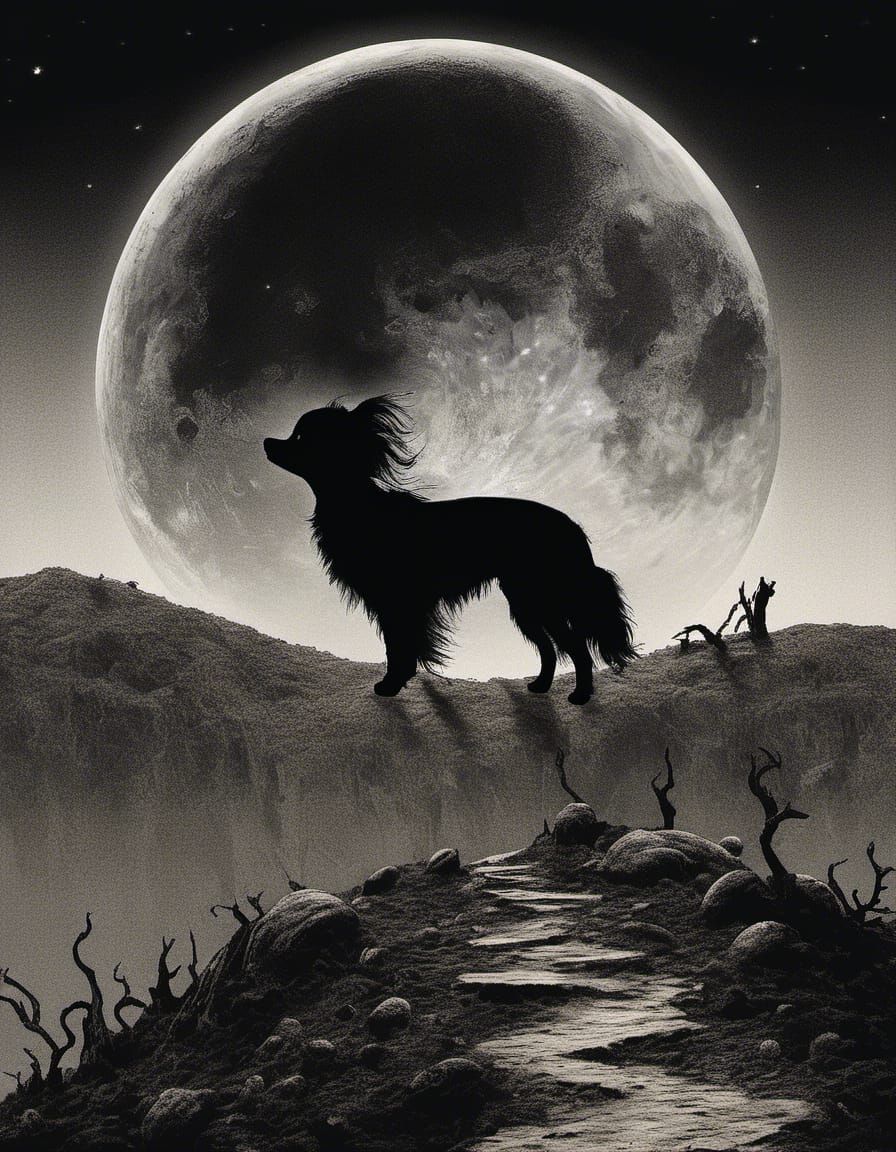 Moonlit Papillon Silhouette - AI Generated Artwork - NightCafe Creator