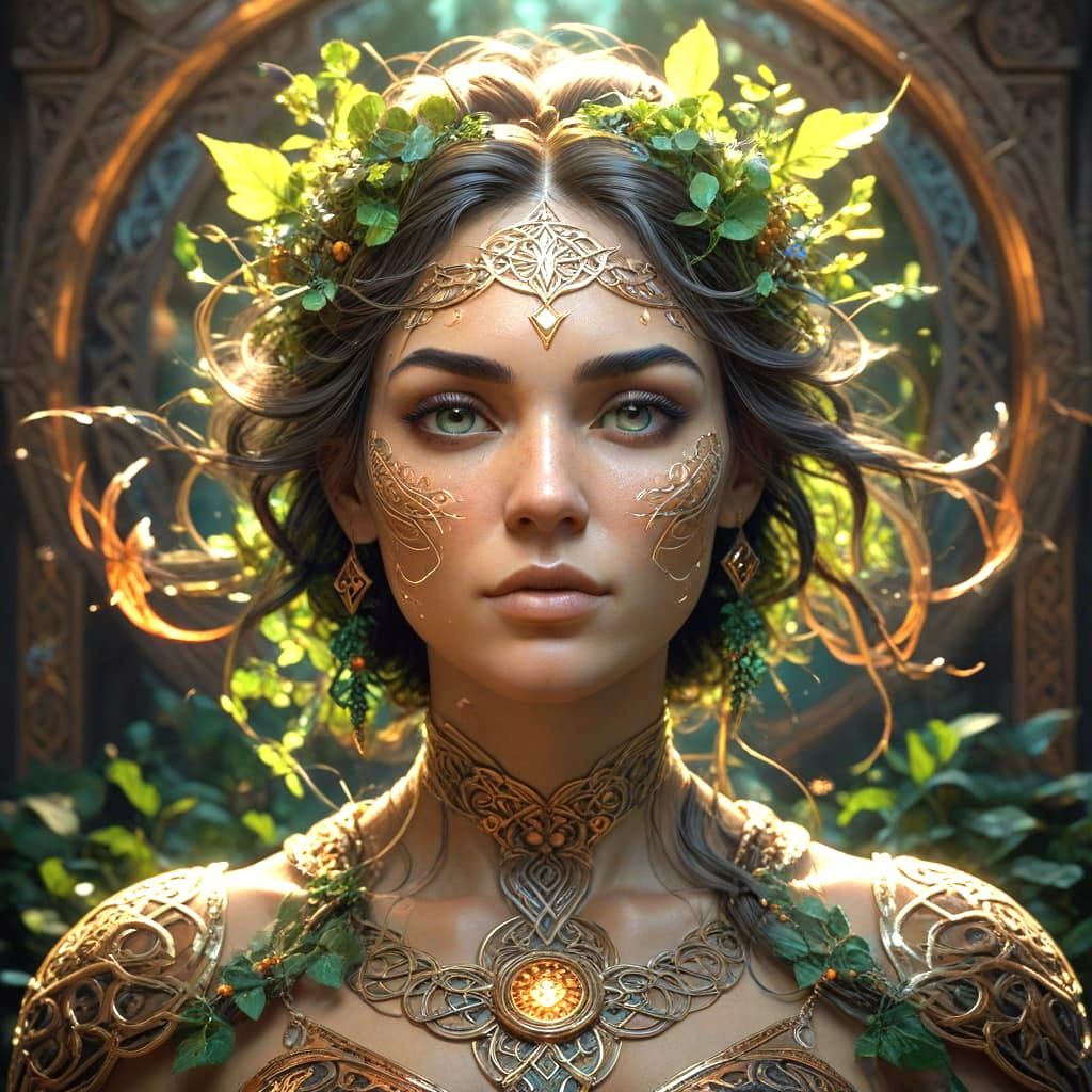 Goddess of Earth Gaia - Celtic Goddess Gaia in Mystical Por...