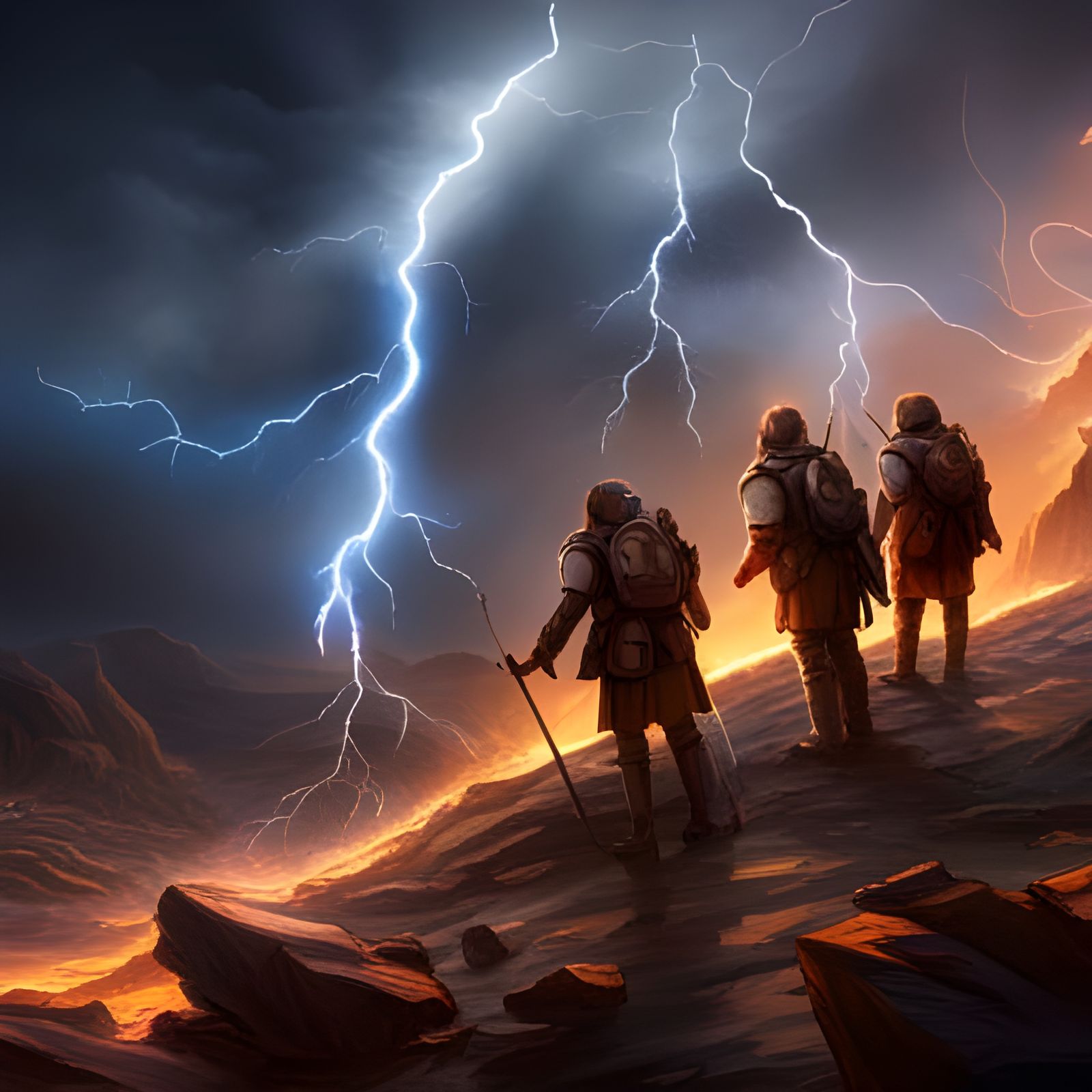 epic scavenger hunt amongst the stars in orange and blue in realistic ...