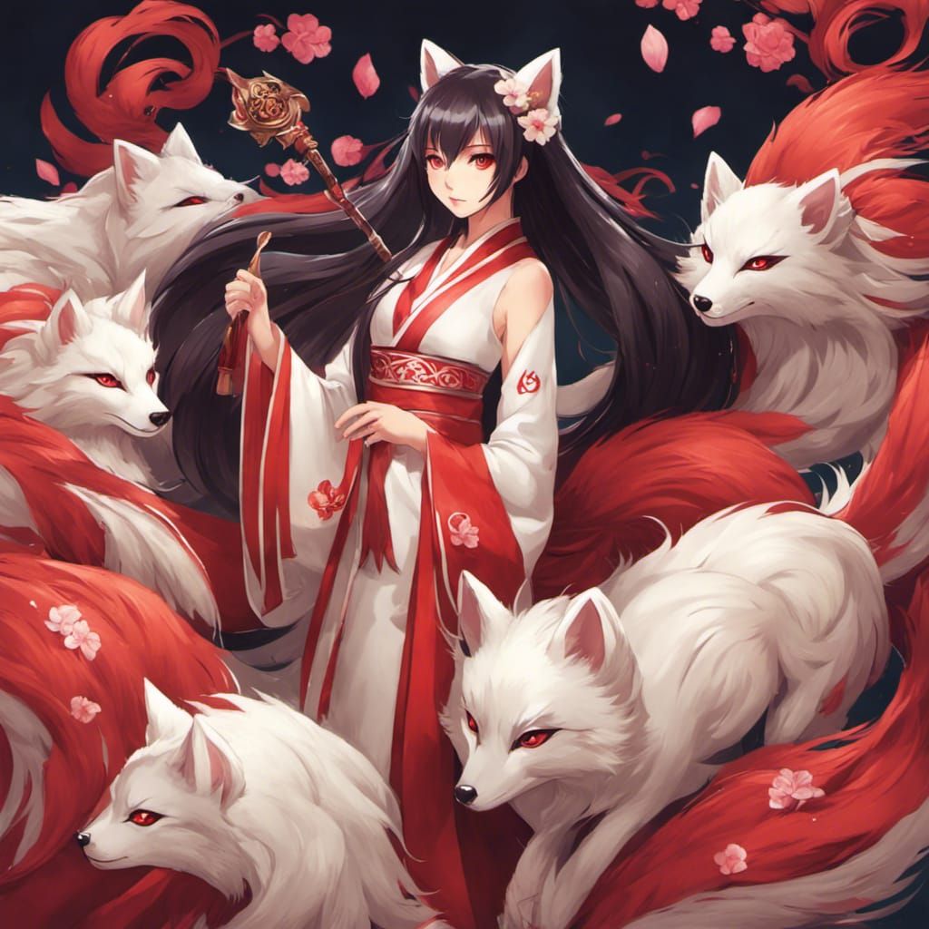 Kitsune Foxfamily - AI Generated Artwork - NightCafe Creator