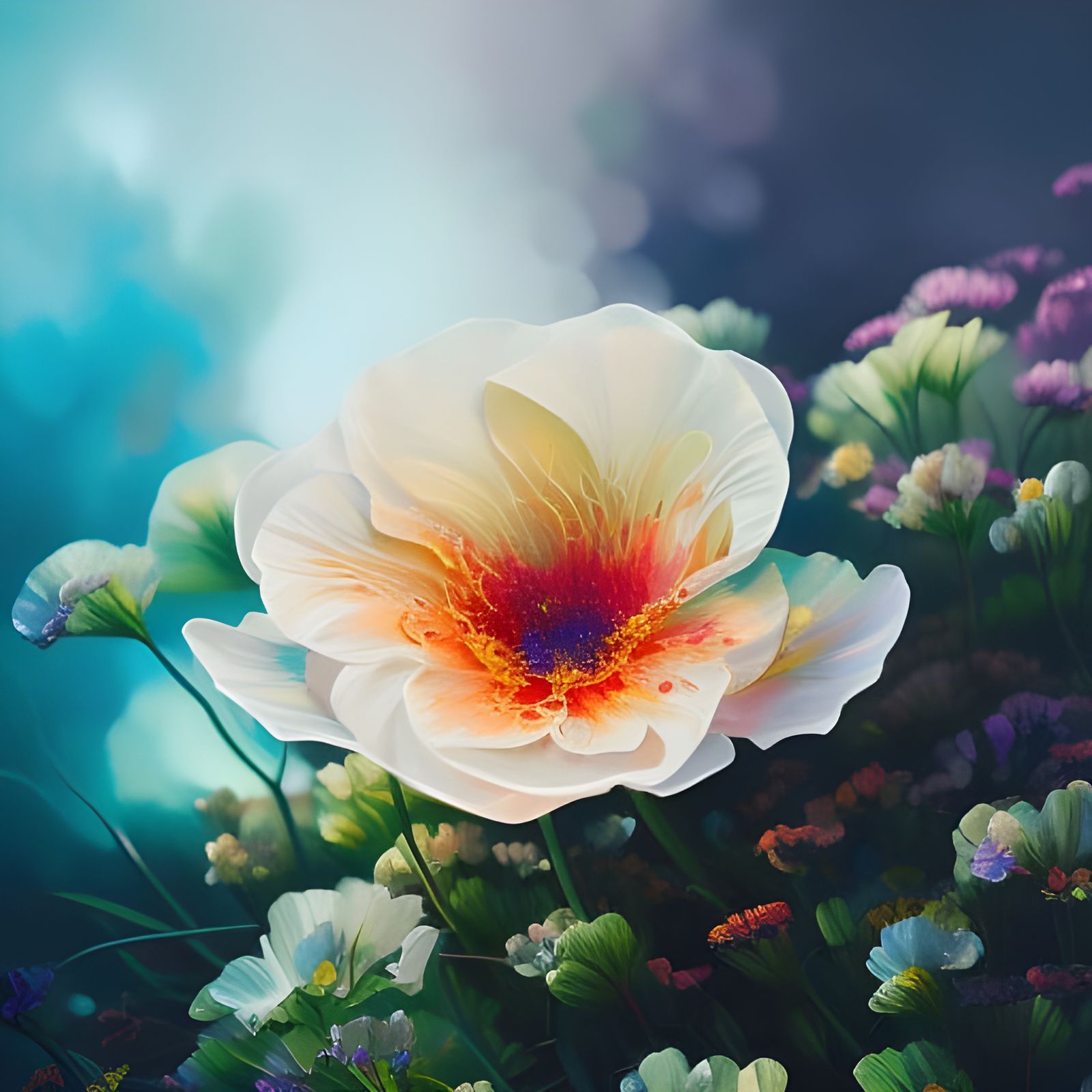 Bleeding poppy heart - AI Generated Artwork - NightCafe Creator