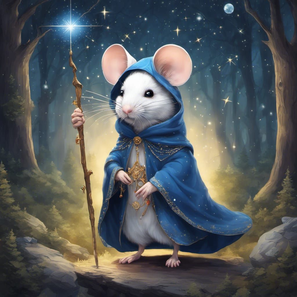 cute fantasy female white mouse adventurer with eyelashes wearing thin ...