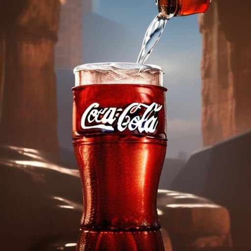 Coca Cola being poured into a glass - AI Generated Artwork - NightCafe Creator