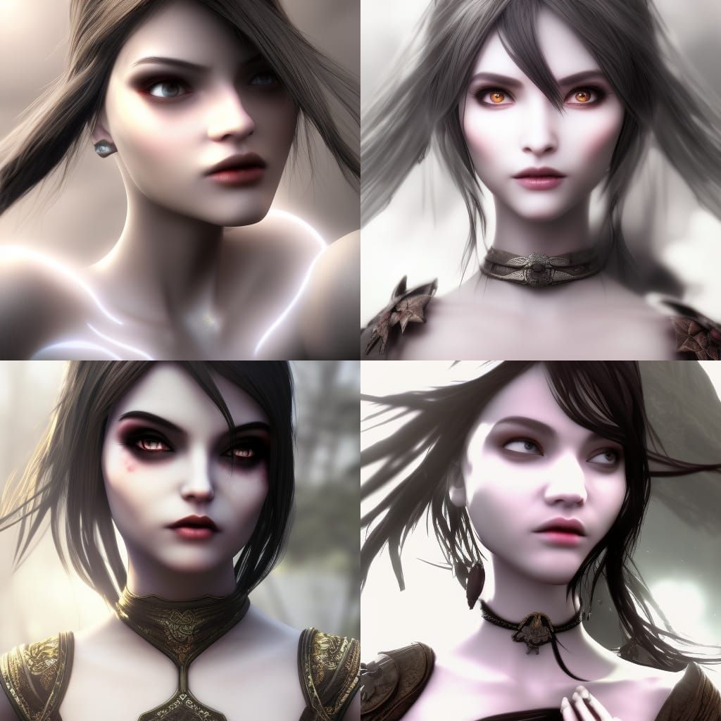 Goth Female Fantasy Avatar - AI Generated Artwork - NightCafe Creator