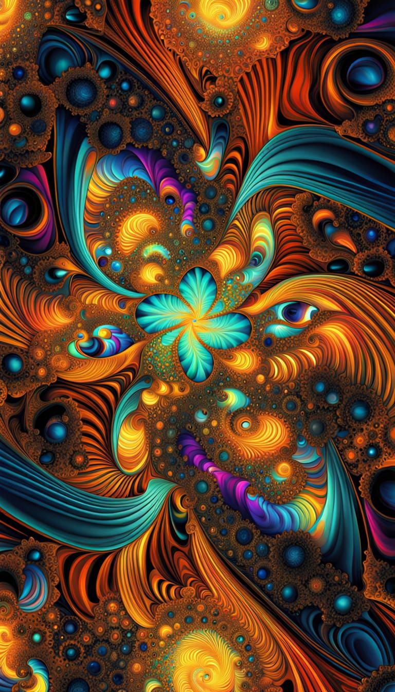 Extrapolate and Illustrate An Iridescent fractal v... - AI Art