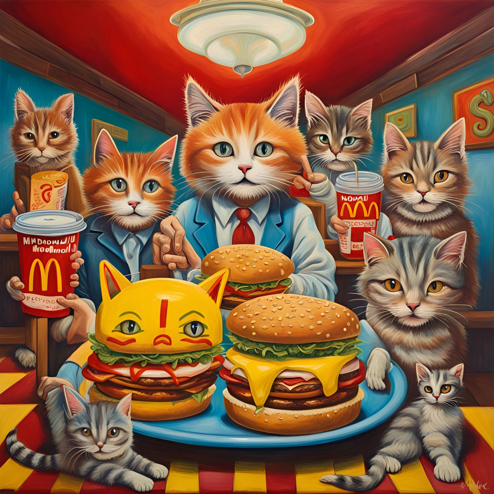 McDonalds but with Cats IV - AI Generated Artwork - NightCafe Creator