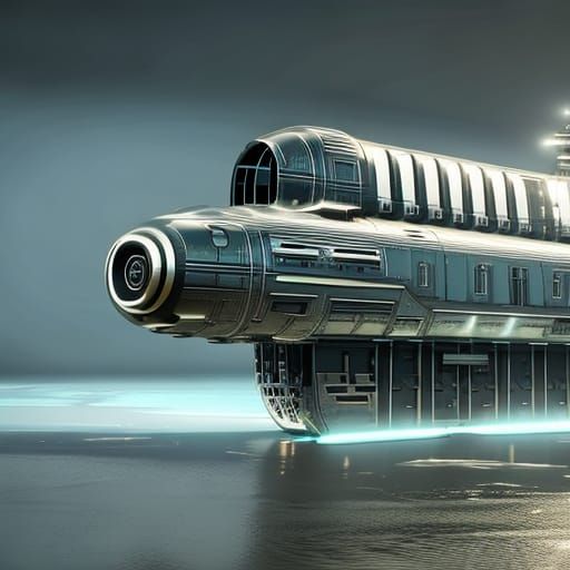 hightech submarine under the deep sea hyperdetailed intricately ...