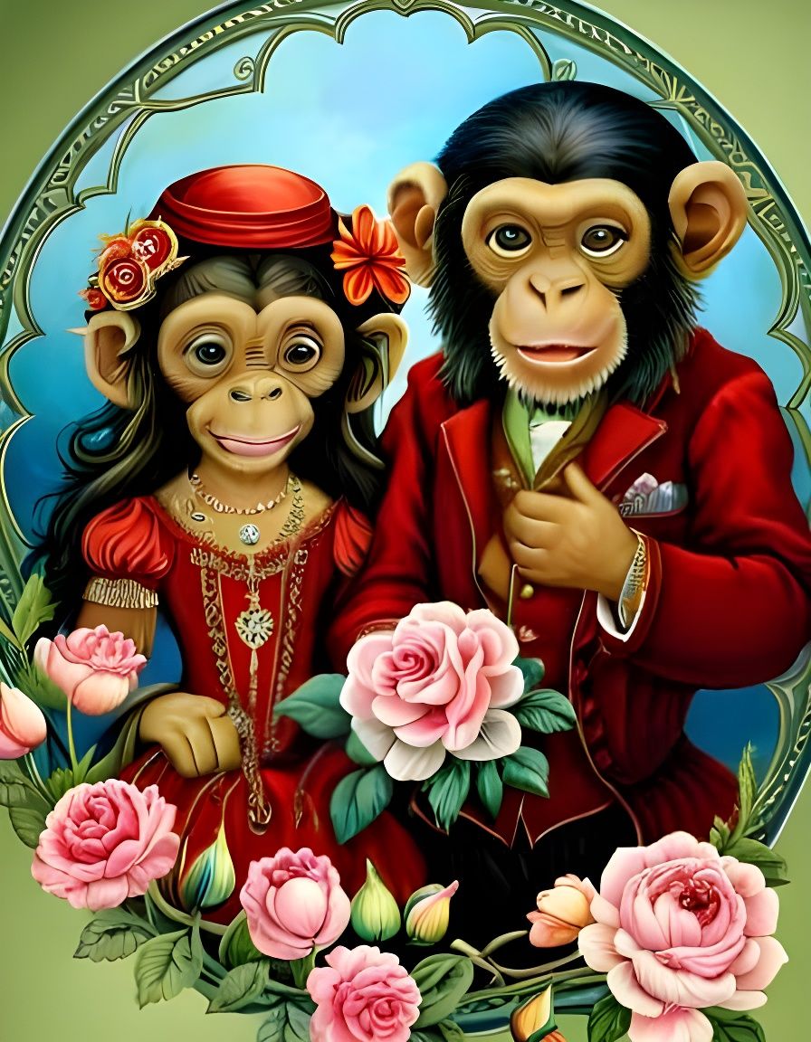Monkey Wedding - AI Generated Artwork - NightCafe Creator