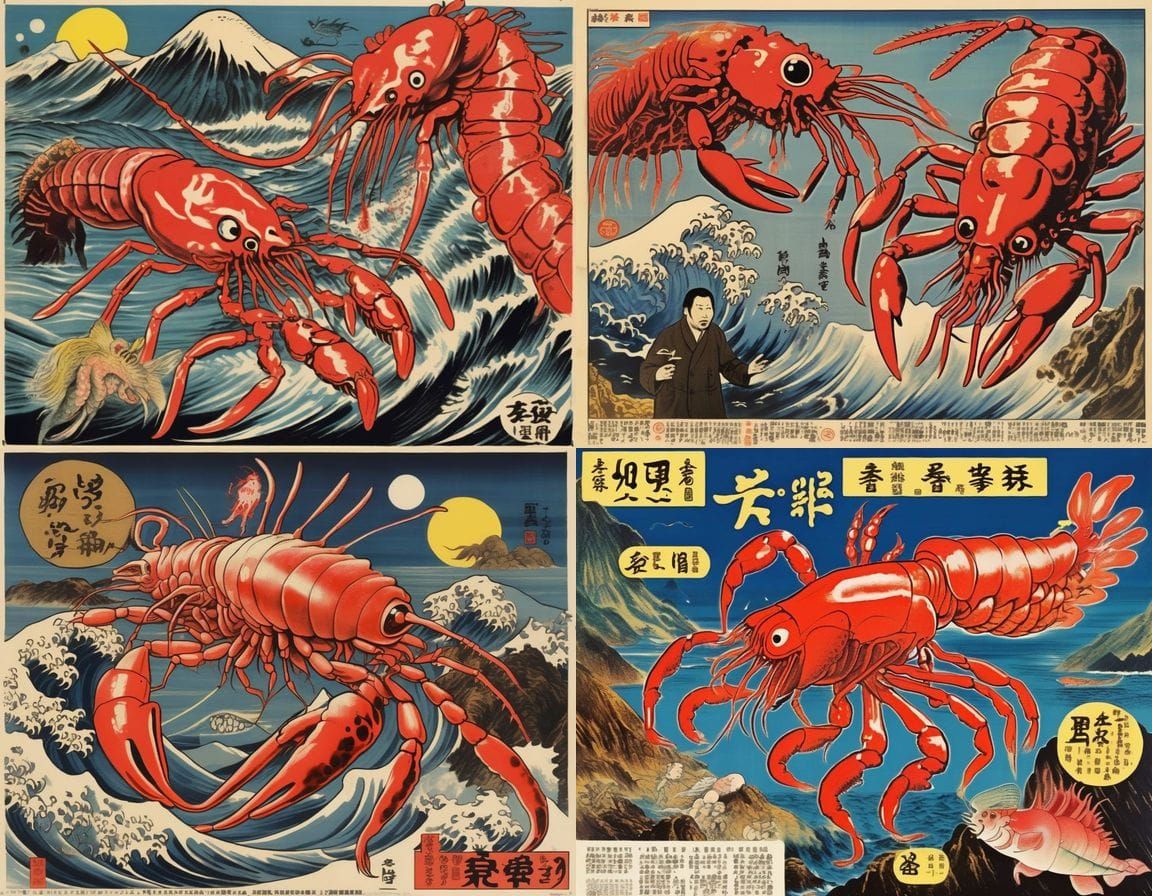 Mythical Sea Monster in Bloody Horror - AI Art