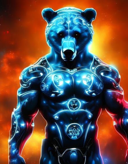 Cyber Spirit Bear - AI Generated Artwork - NightCafe Creator