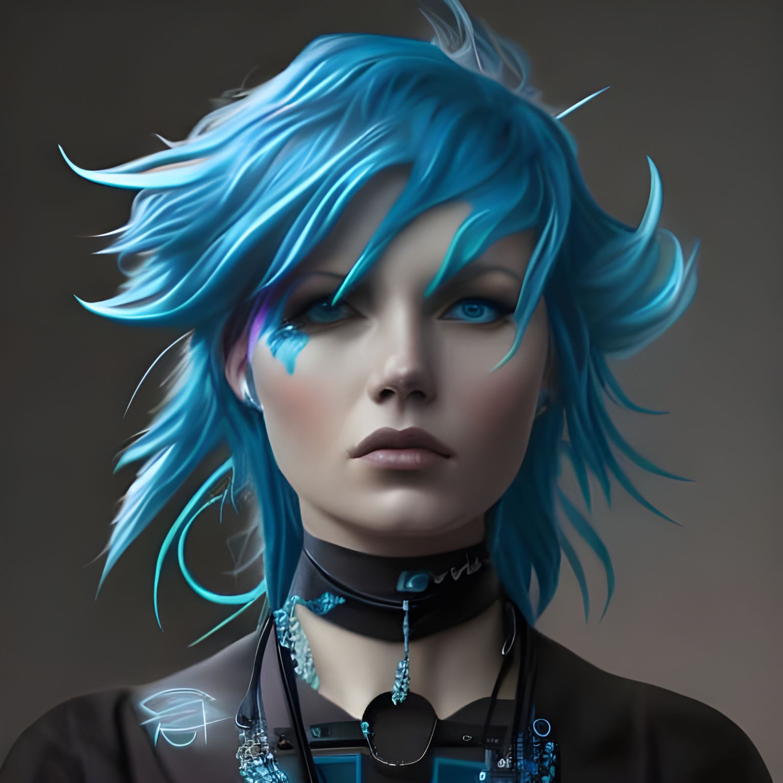 Blue Hair Girl - AI Generated Artwork - NightCafe Creator