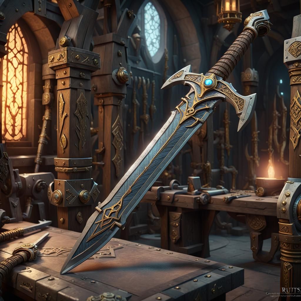 Rune-forged sword2 - AI Generated Artwork - NightCafe Creator
