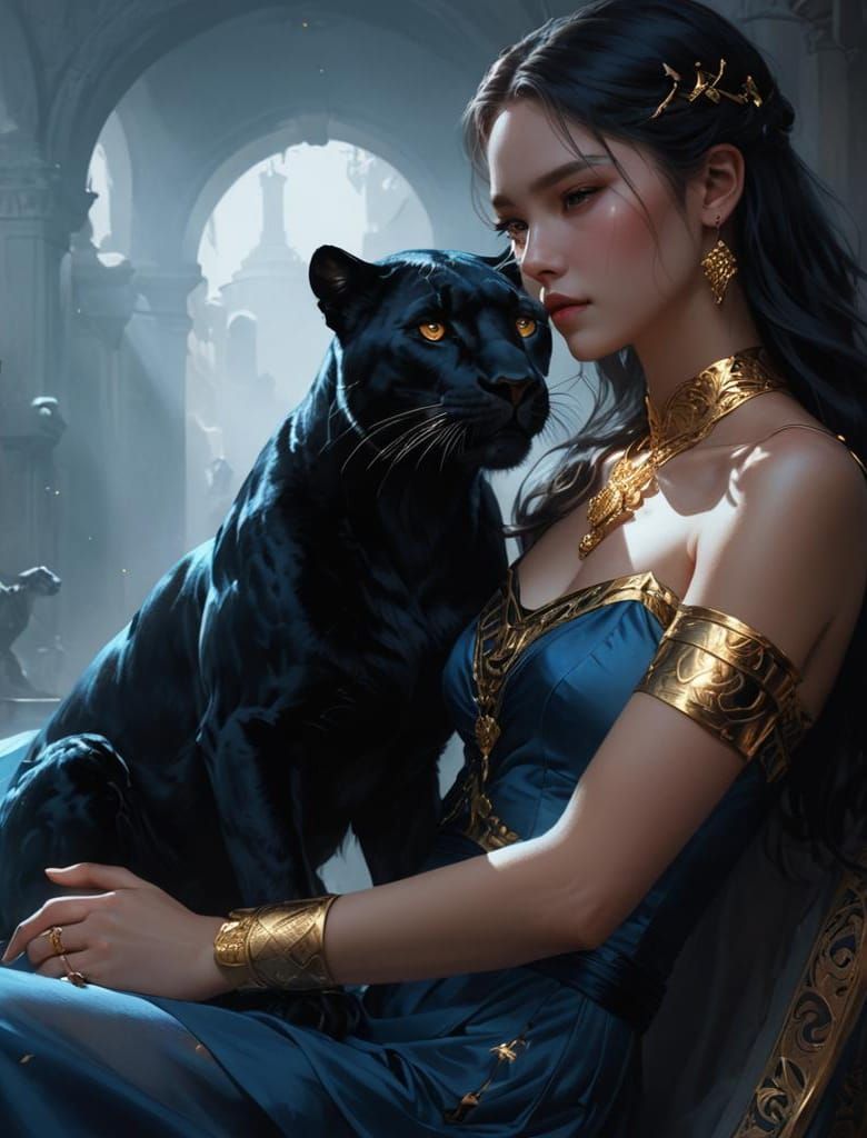 Panther Portrait VI - AI Generated Artwork - NightCafe Creator