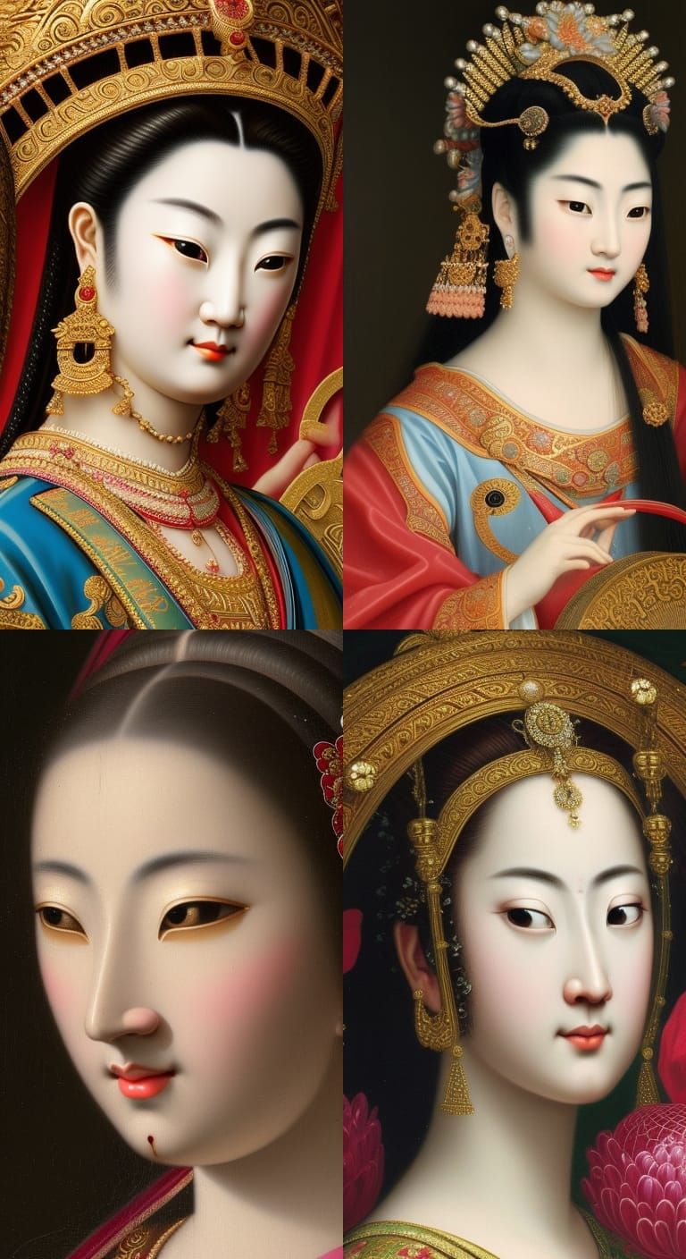 mythologic portrait, Ancient Japan, Japanese goddess, Asian female ...