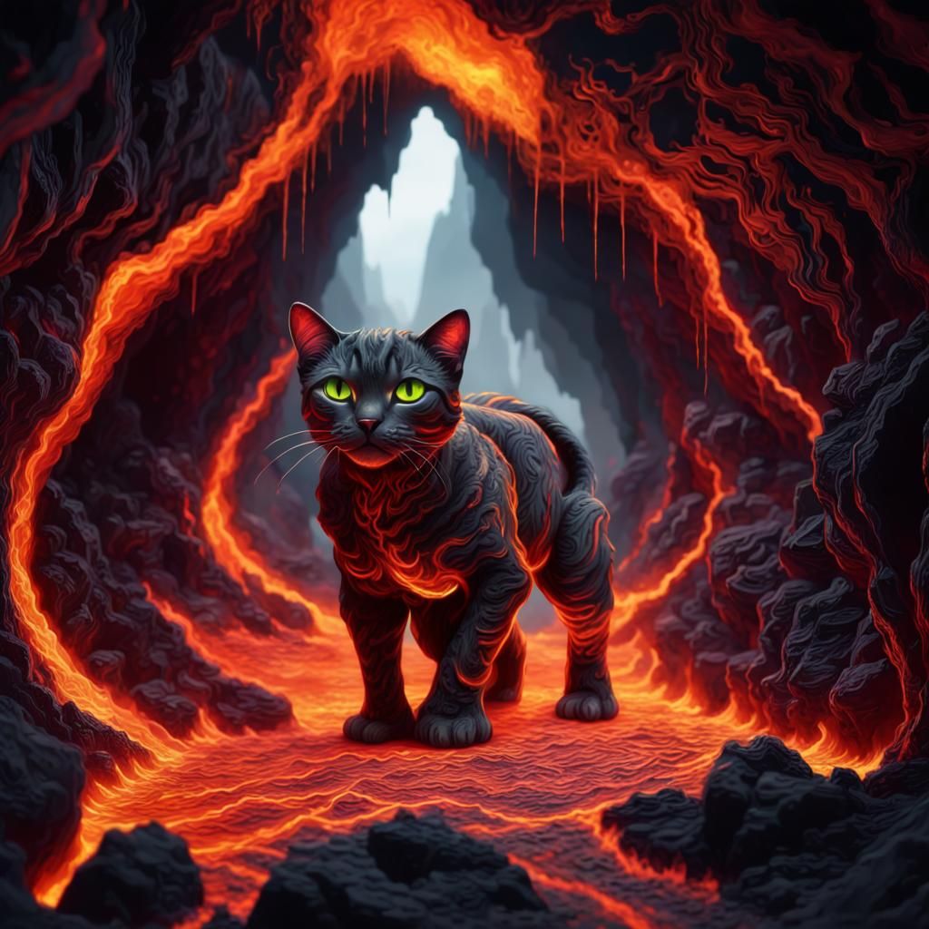 Lava Cat 🧡 - AI Generated Artwork - NightCafe Creator