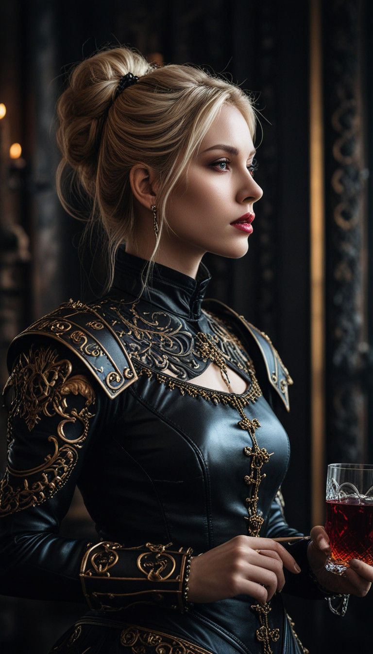 Lady vampire (06) - Elegant Vampire in Dark Academia Style