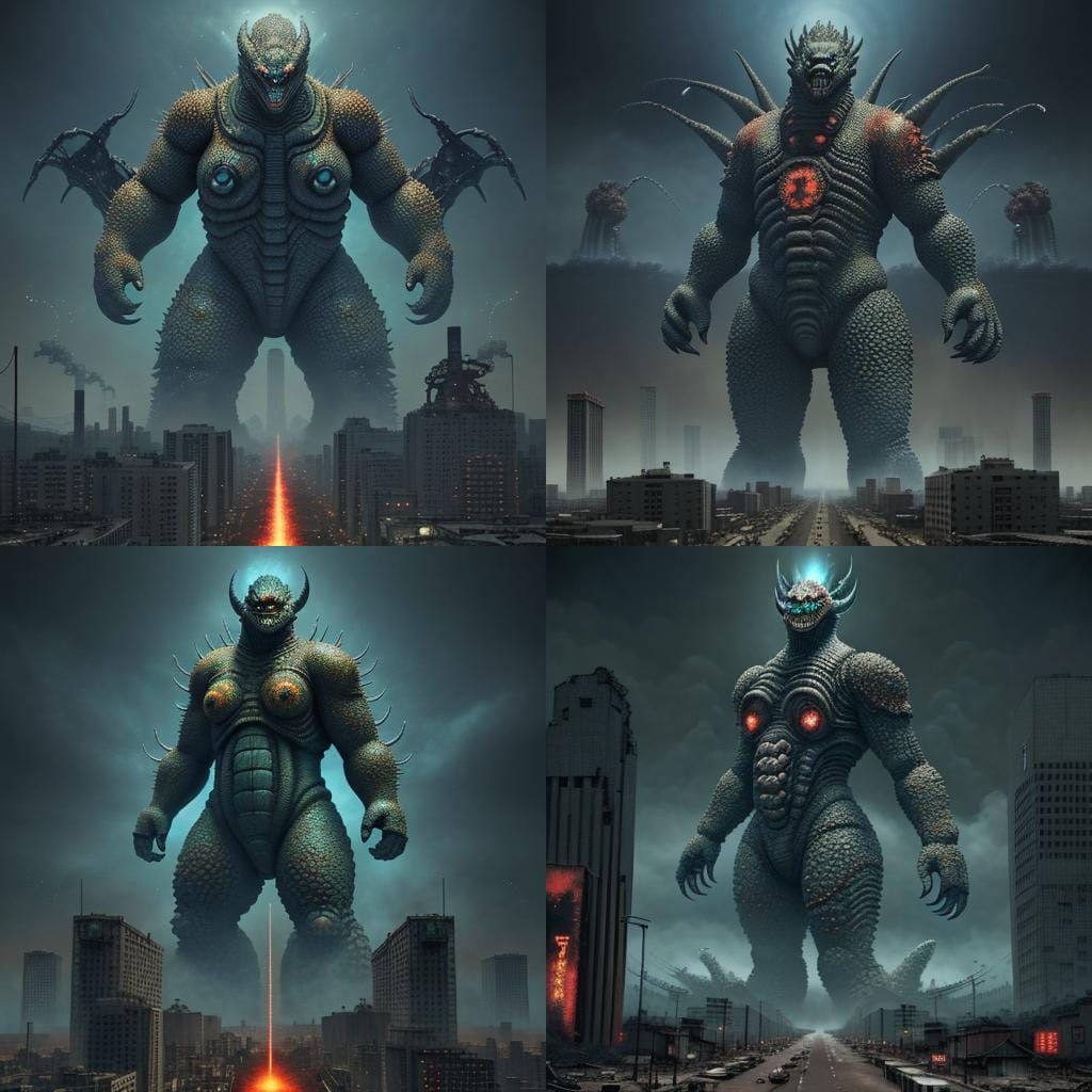 Kaiju Aliens Experiment 1.1 - AI Generated Artwork - NightCafe Creator