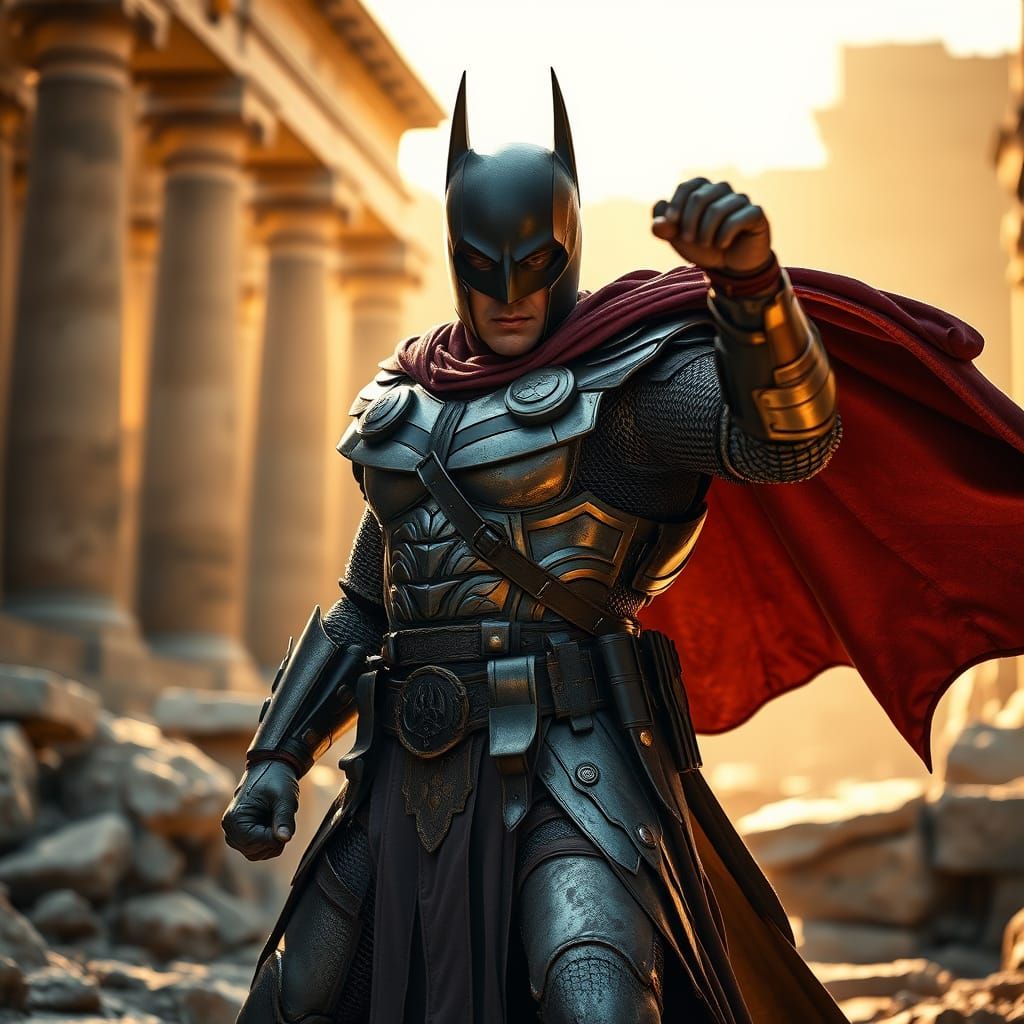 Roman Soldier Batman in action - Batman in Ancient Roman Rui...