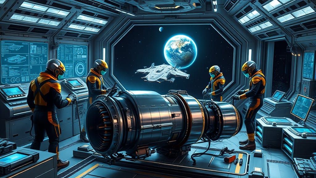 Stellar Voyager engeneer corps is on their workplace