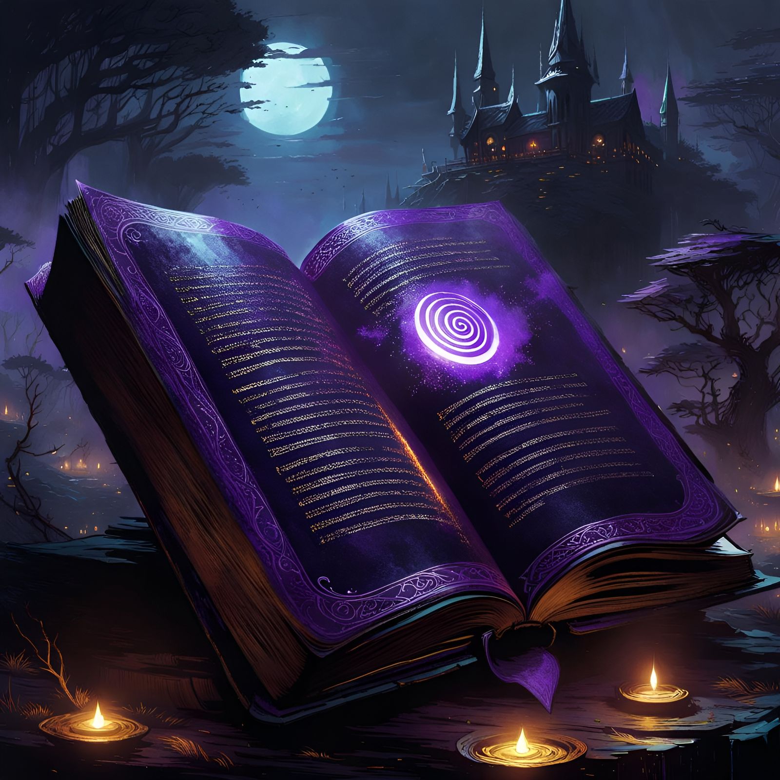 Violet Grimoire - AI Generated Artwork - NightCafe Creator