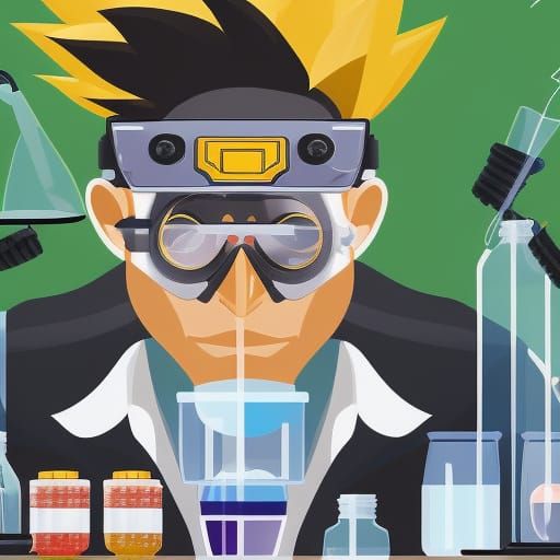 mad scientist mixing - AI Generated Artwork - NightCafe Creator
