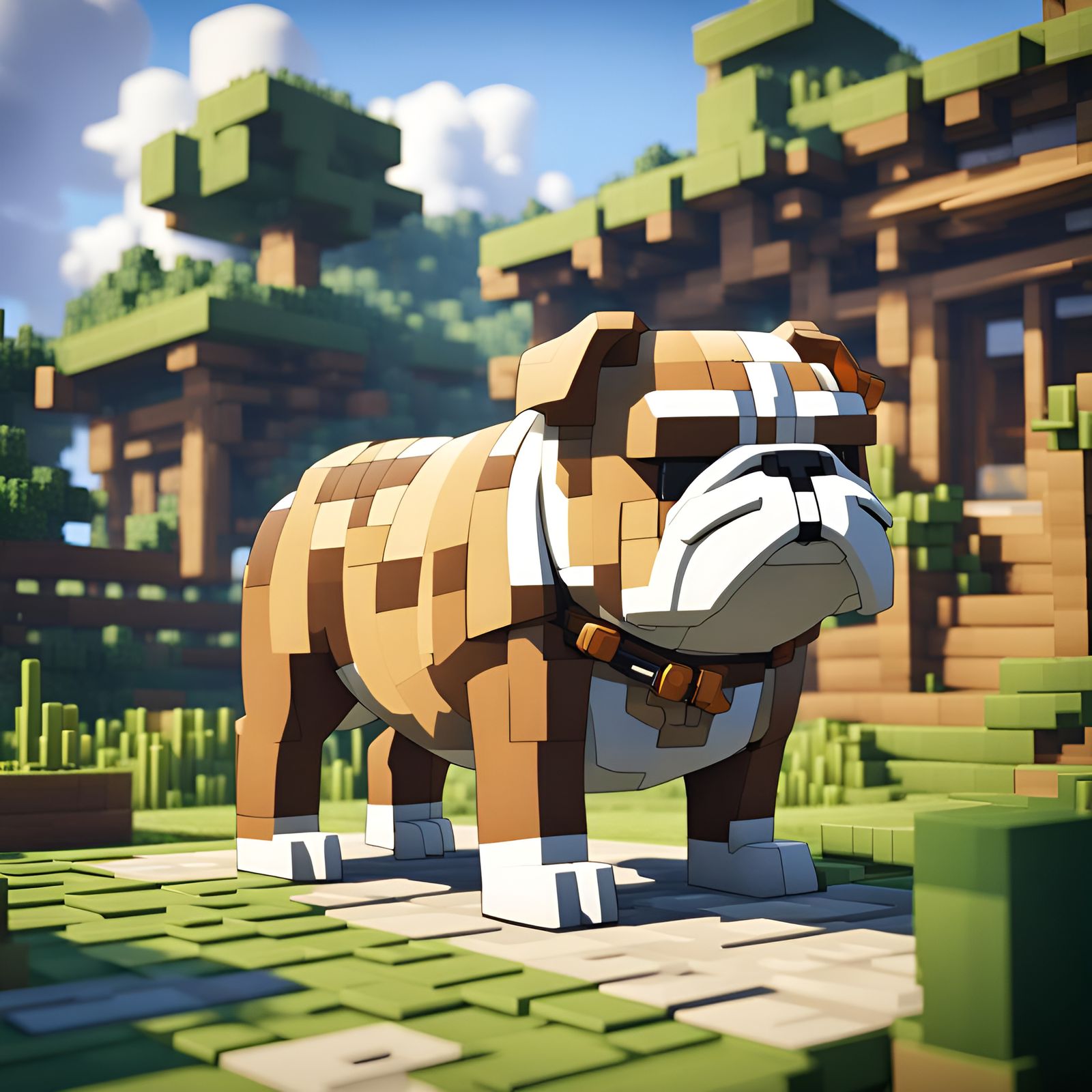 Minecraft Bulldog - AI Generated Artwork - NightCafe Creator