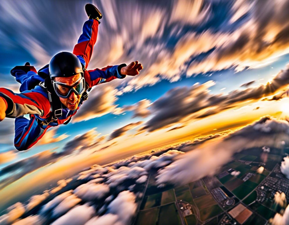 dramatic skydiving scene - AI Generated Artwork - NightCafe Creator
