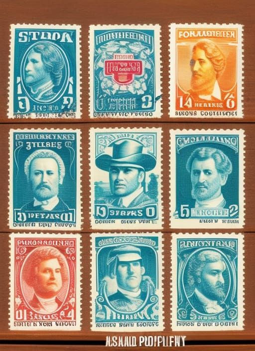 A collection of stamps. - AI Generated Artwork - NightCafe Creator
