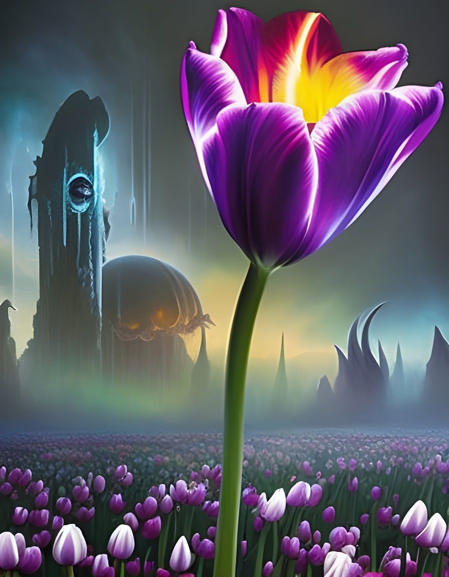 Alien Flower Garden - AI Generated Artwork - NightCafe Creator
