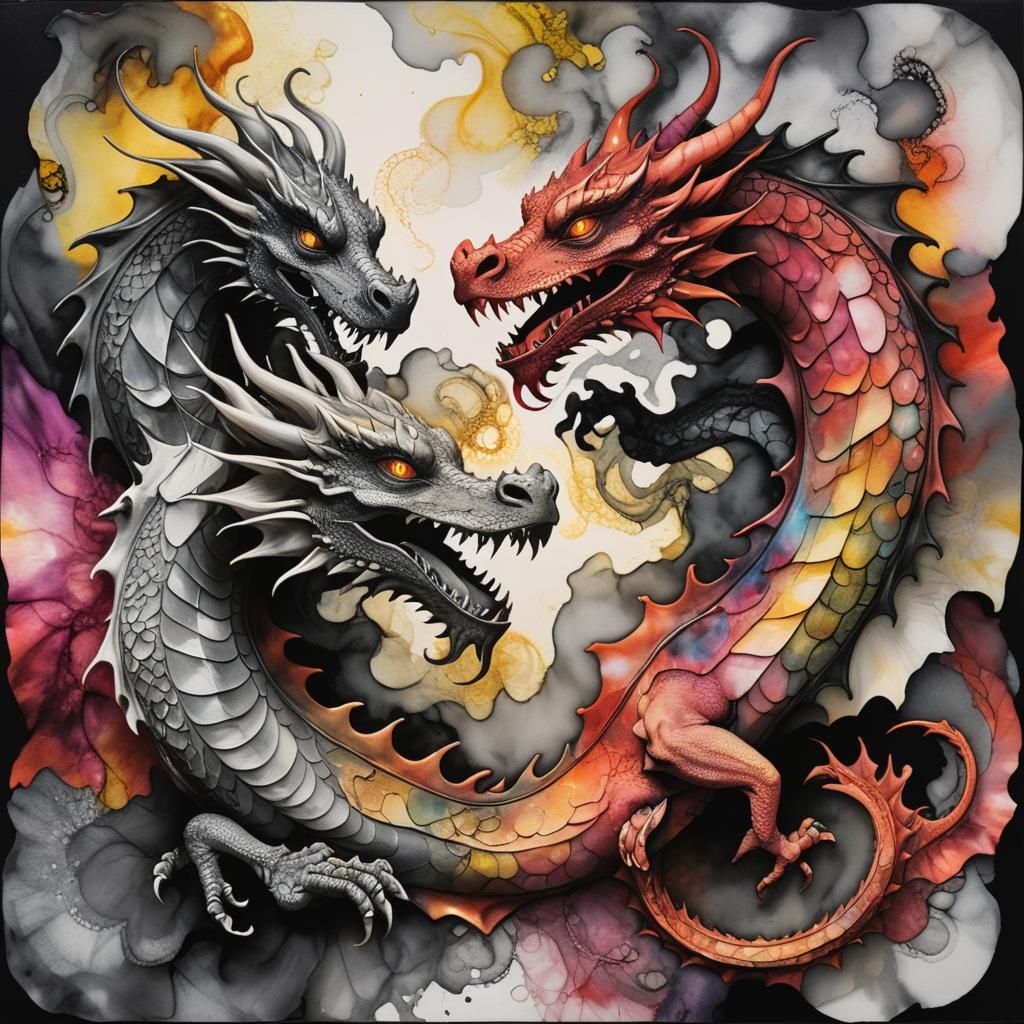 dragon Zouk dance club and disco; grisaille high contrast brushed ...