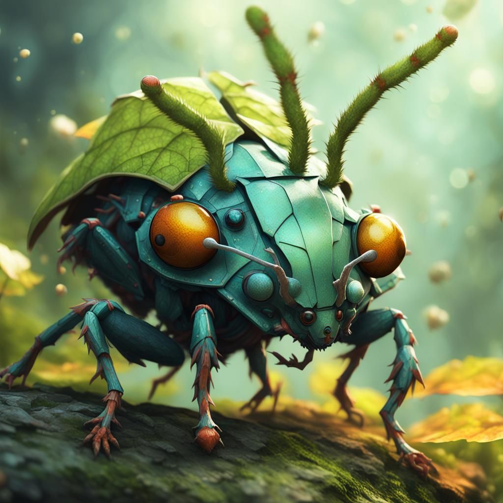 Cute Leaf Bug - AI Generated Artwork - NightCafe Creator