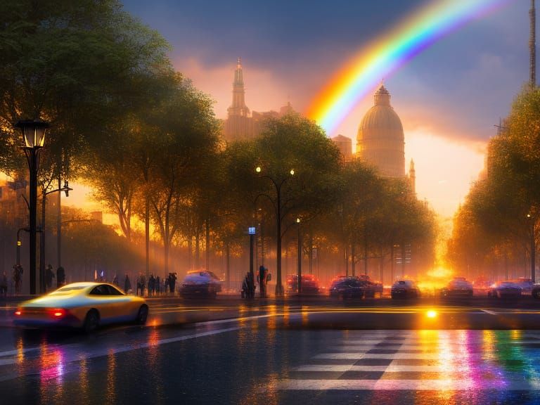 Cute Lovely Sunset crossing trough pedestrian crossing in traffic ...